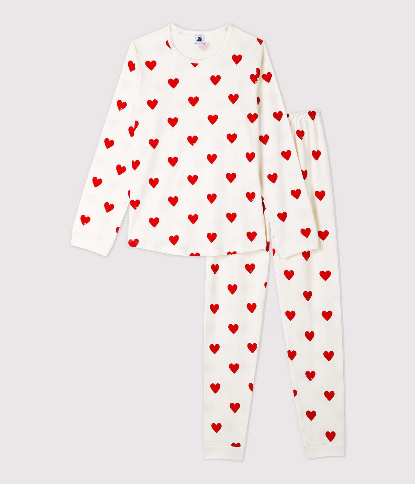 Pijama De Corazón Rojo De Algodón Ecológico De Chica Mujer Marshmallow